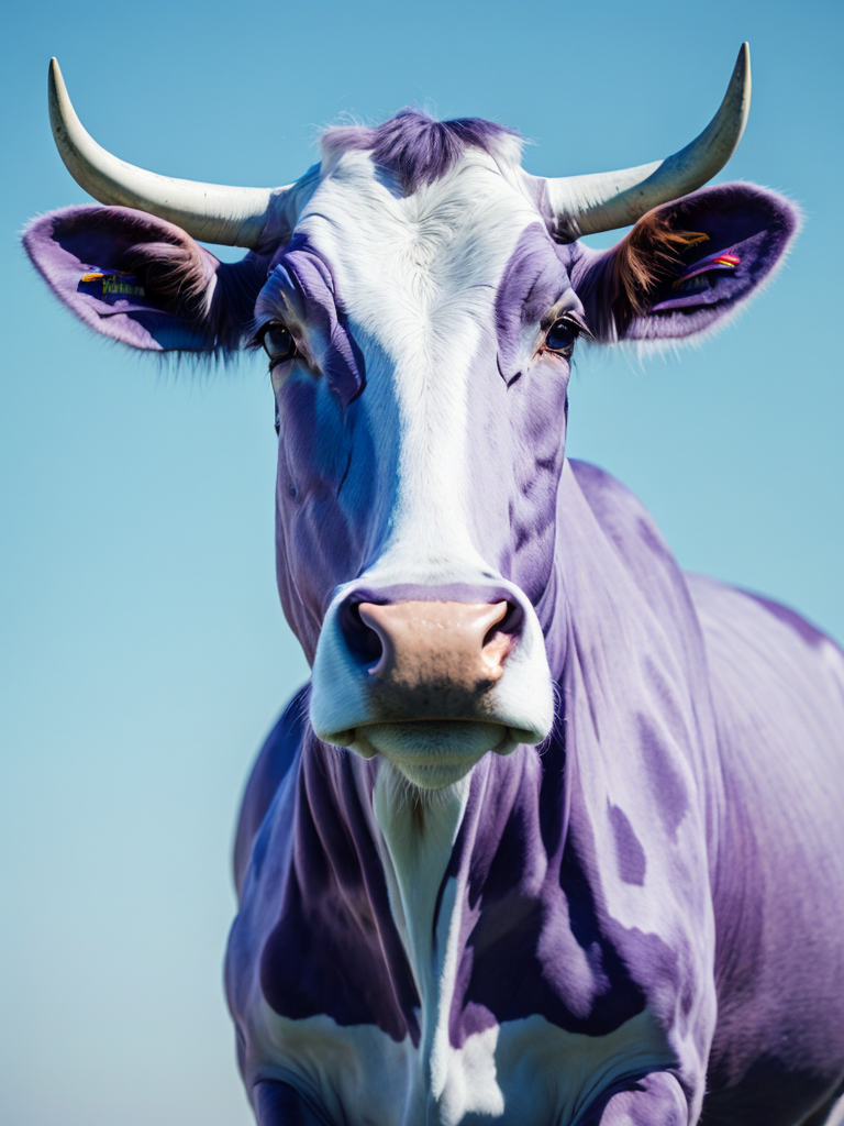 Premium Free ai Images | purple cow portrait sharp details cow focus ...