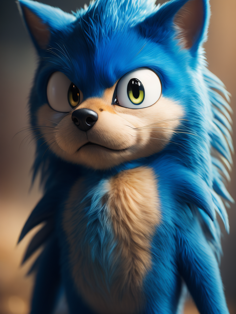 Premium Free ai Images | portrait of sonic bright and saturated colors ...