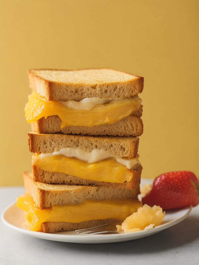 Premium Free ai Images | stack of four toasts on which honey flows ...