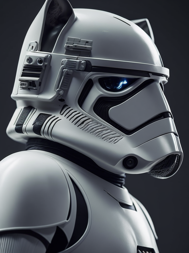 Premium Free ai Images | cat in stormtrooper costume