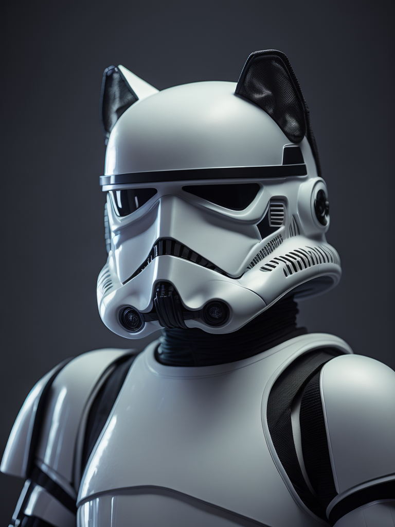 Premium Free ai Images | cat in stormtrooper costume